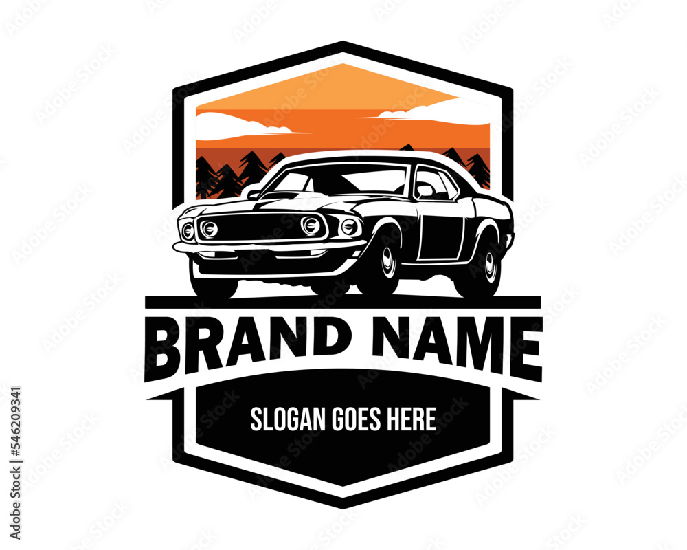 Muscle car logo - vector illustration, emblem design on white ...