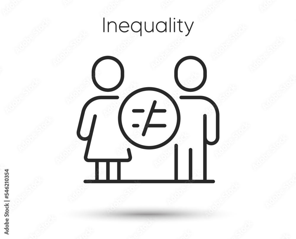 Discrimination line icon. Equality balance sign. Gender inequality ...
