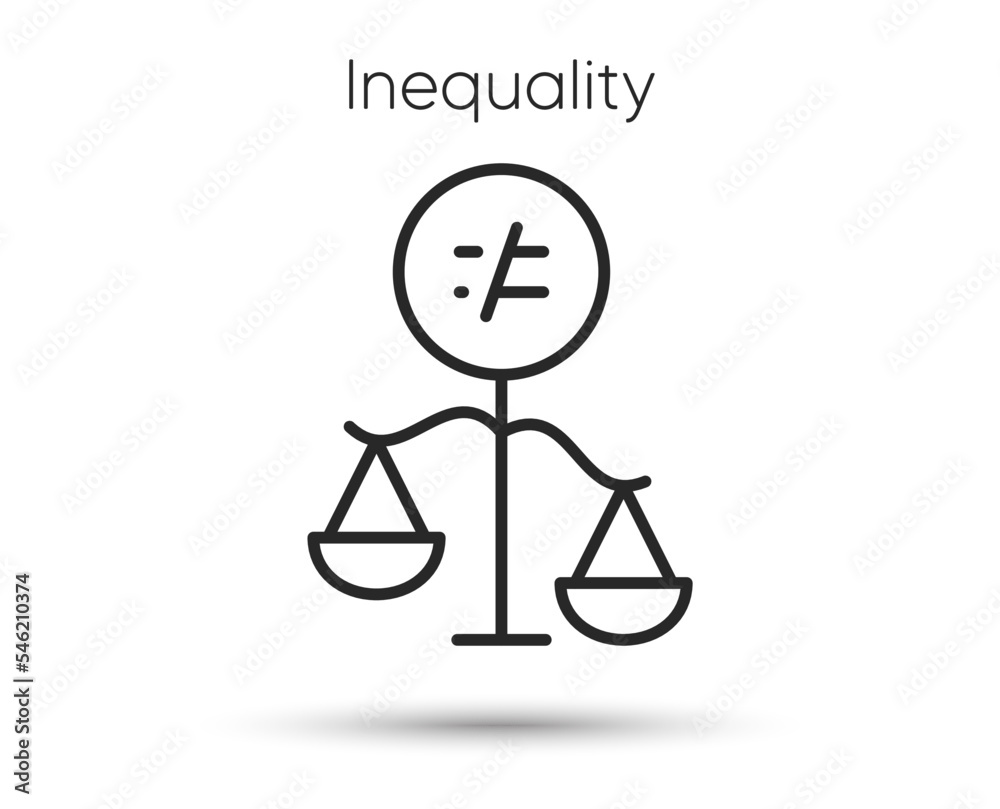 Discrimination line icon. Equality scale balance sign. Gender ...