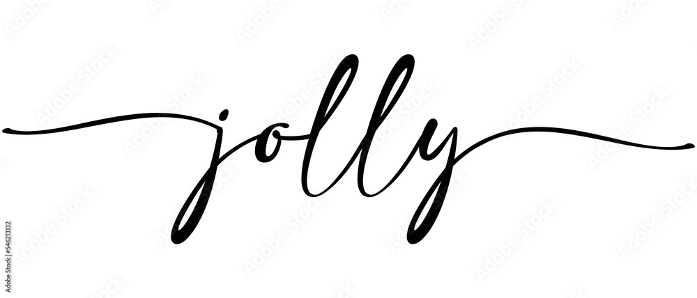 Jolly - Christmas word Continuous one line calligraphy Minimalistic ...