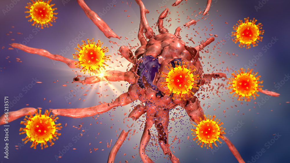 Oncolytic viral therapy, conceptual illustration Stock Illustration ...