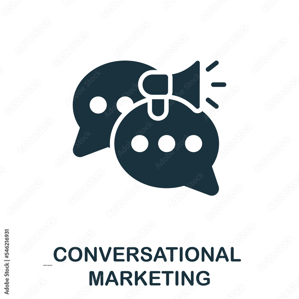 Conversational icon. Monochrome simple Marketing Strategy icon for ...