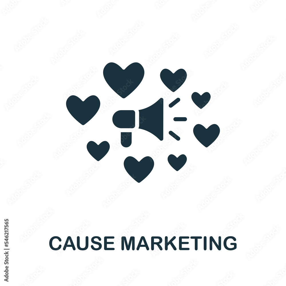 Cause Marketing icon. Monochrome simple Marketing Strategy icon for ...