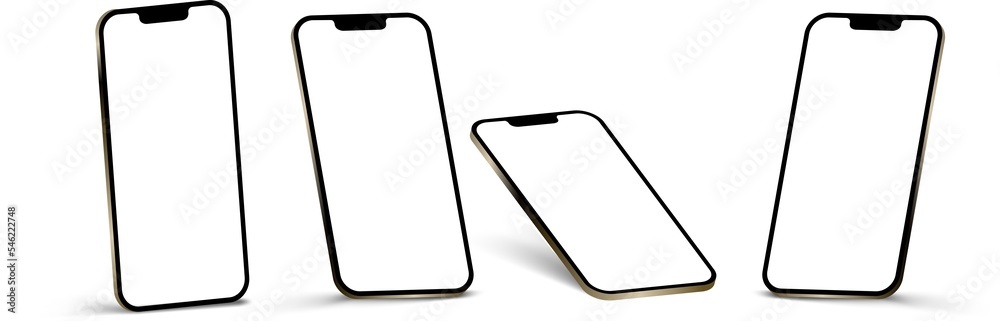 Realistic no frame smartphone with transparent screen. Mockup phone for ...