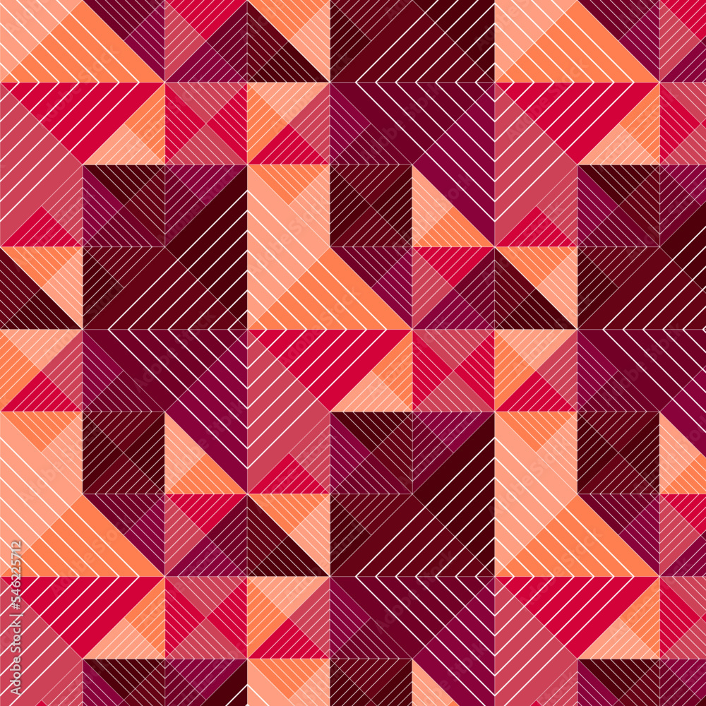 Geometric seamless patterns. Abstract vector design of different ...