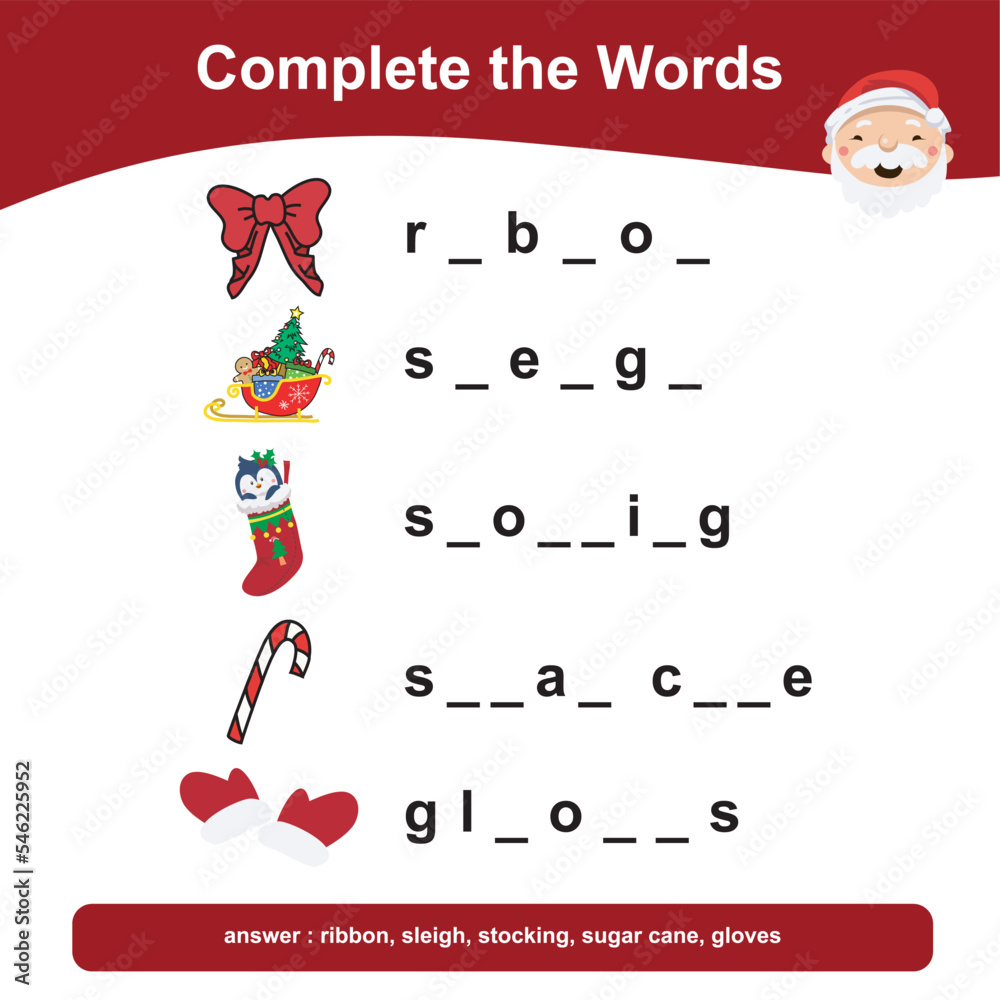 Complete the words. Writing practice for children. Educational ...