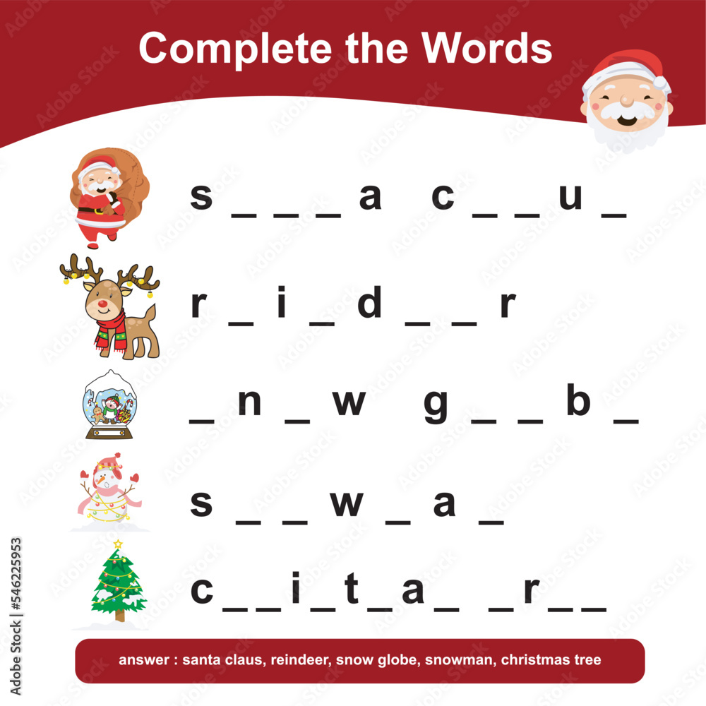 Complete the words. Writing practice for children. Educational ...