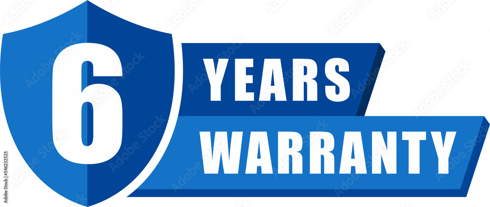 6 year warranty stamp badge isolated, warranty label Stock Illustration ...
