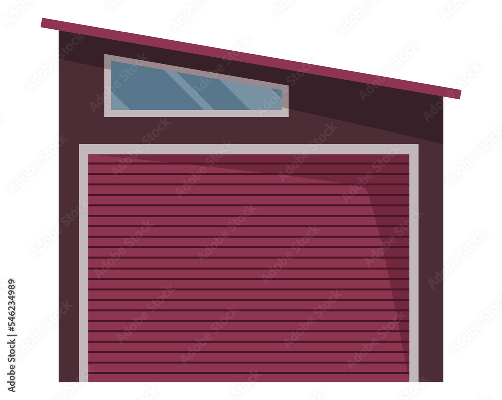 Garage door icon. Roll cartoon garage for car house storage. Metal ...