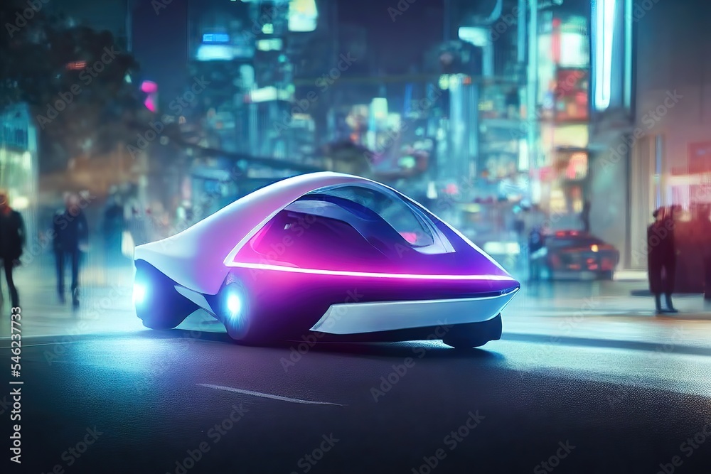 Future of Transportation concept - electric / hydrogene car in ...