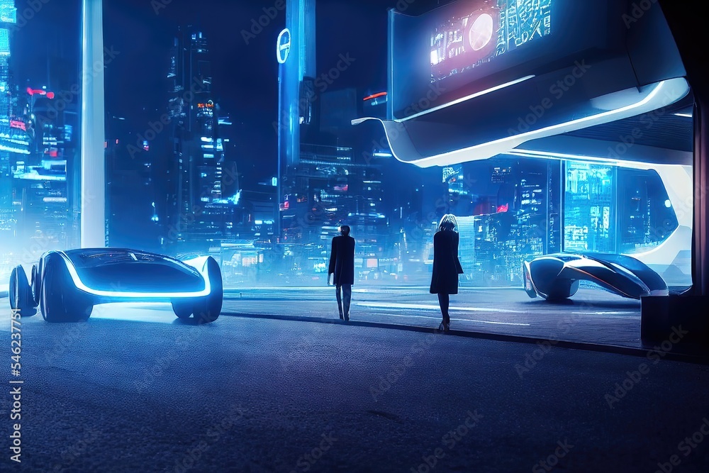 Future of Transportation concept - electric / hydrogene car in ...