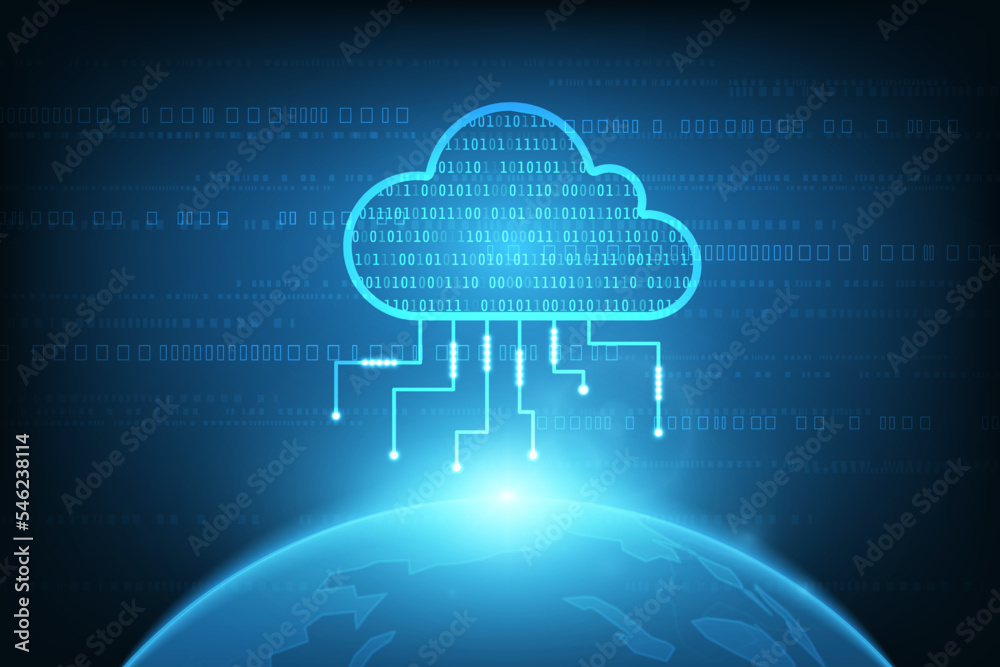 Vector cloud concept. Network online strage hi tech technology ...