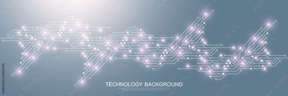 Quantum computing concept. Motherboard computer generated abstract ...