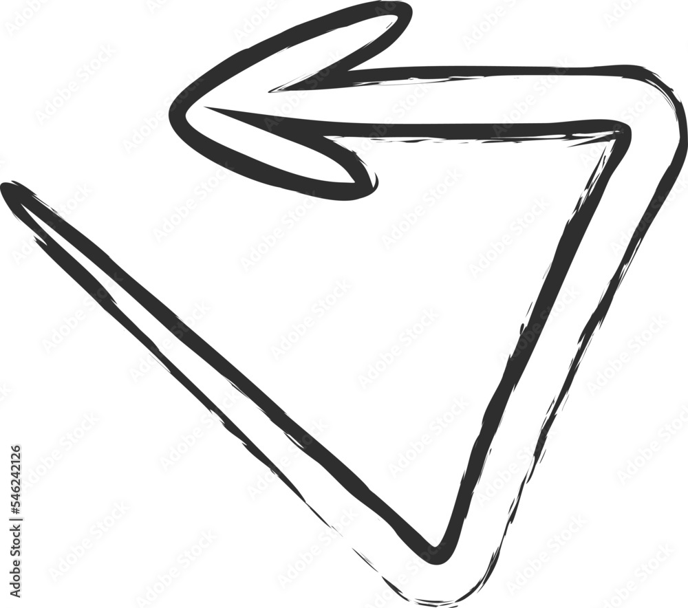 Hand drawn chalk style arrows collection vector illustration. Curves ...