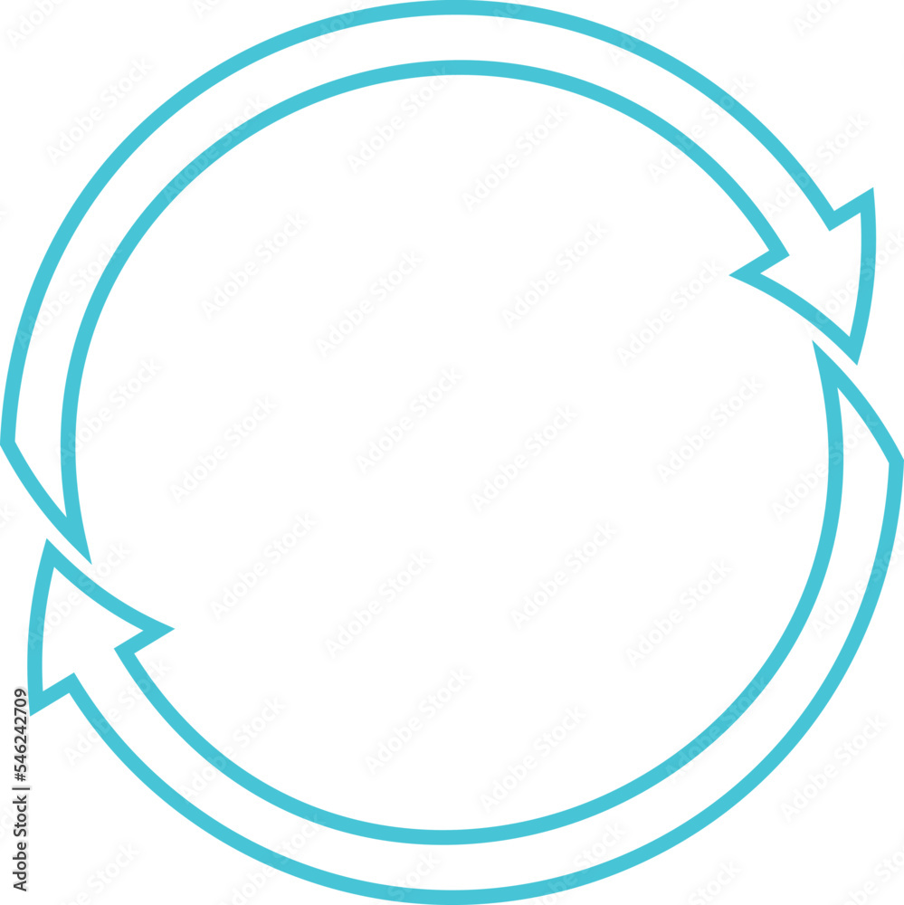 Contour circle arrows set vector illustration. Collection of blue and ...