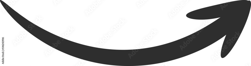 Sketchy drawing arrow vector illustration. White twisted and curled ...