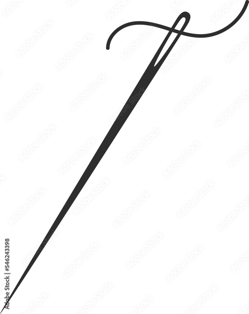 Needle and thread silhouette icon vector illustration. Tailor logo with ...