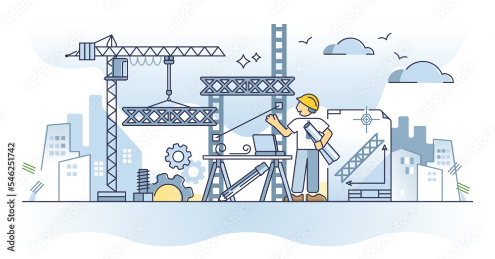 Structural engineer work with material strength and stability knowledge ...