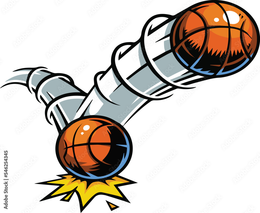 cartoon style bouncing basketball ball Stock Vector | Adobe Stock