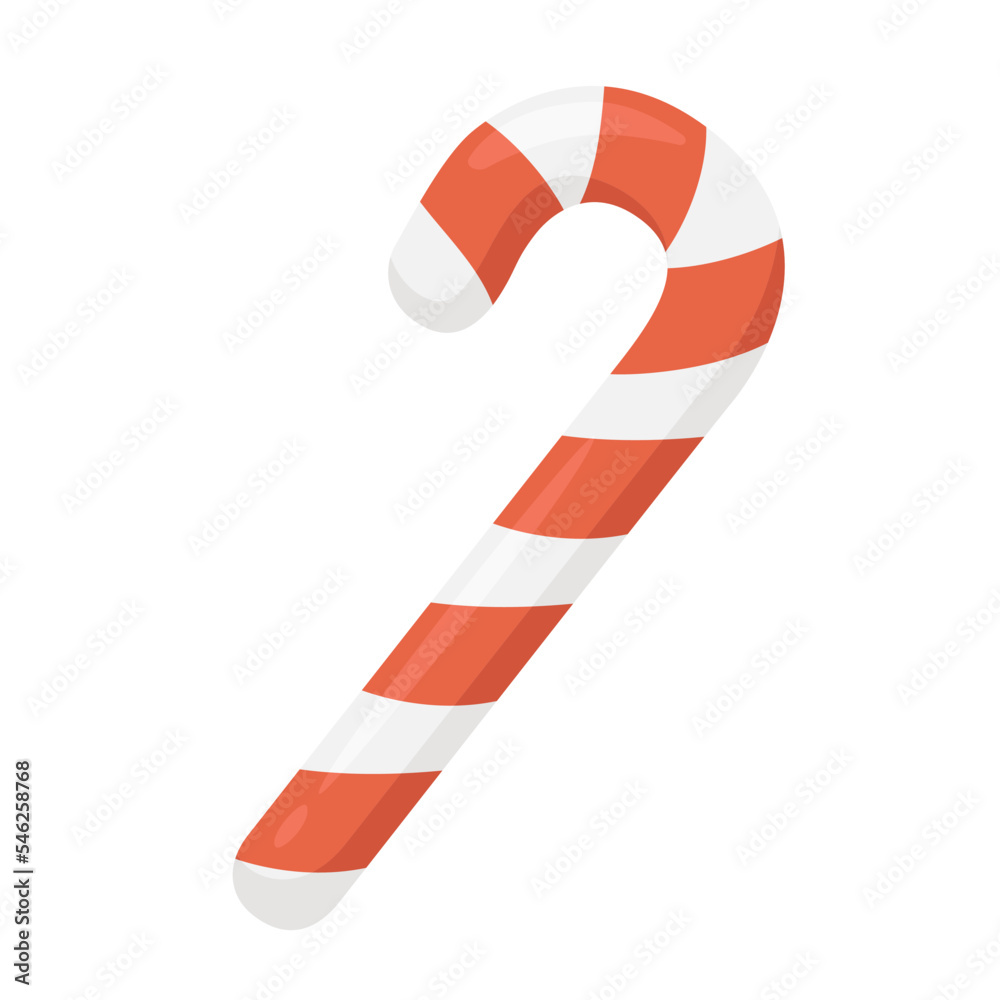 Candy Cane Sign Emoji Icon Illustration. Christmas Sweets Vector Symbol ...