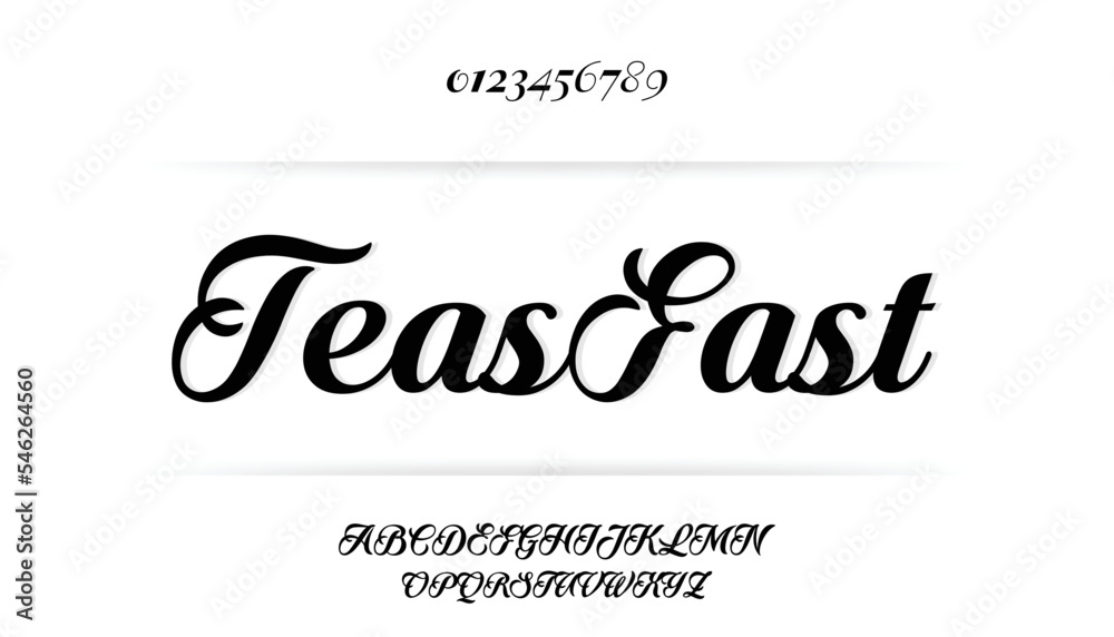 TEAS FAST Signature Font Calligraphy Logotype Script Brush Font Type ...