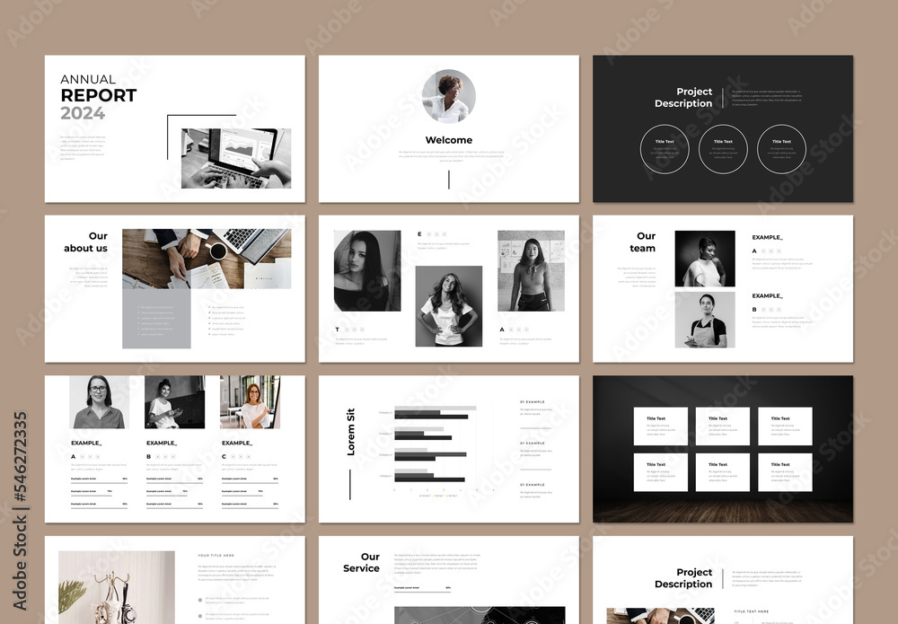 Annual Report Presentation Layout Stock Template | Adobe Stock