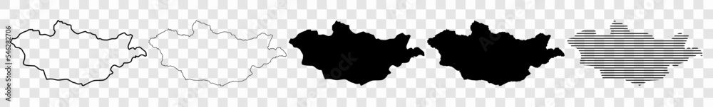 Photo & Art Print Mongolia Map Black | Mongolian Border | State Country ...