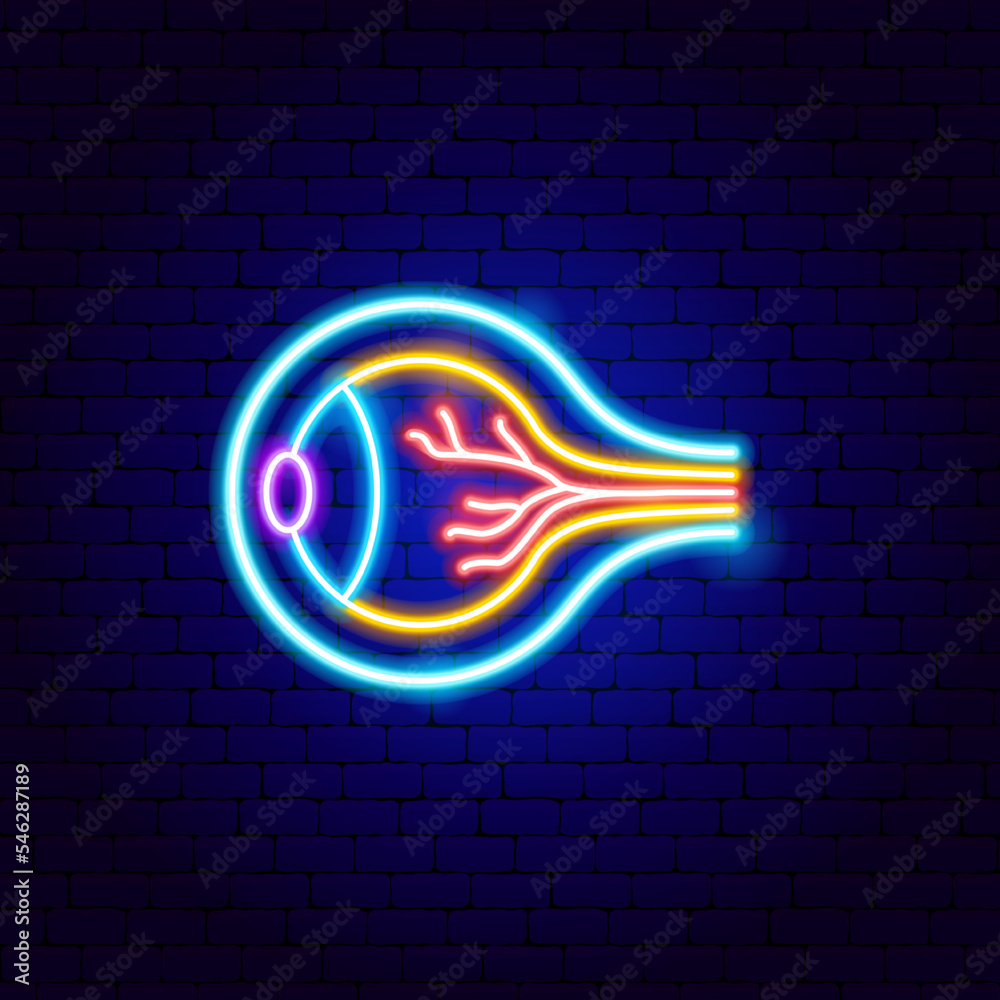 Eye Structure Neon Sign. Vector Illustration of Medical Human Health ...