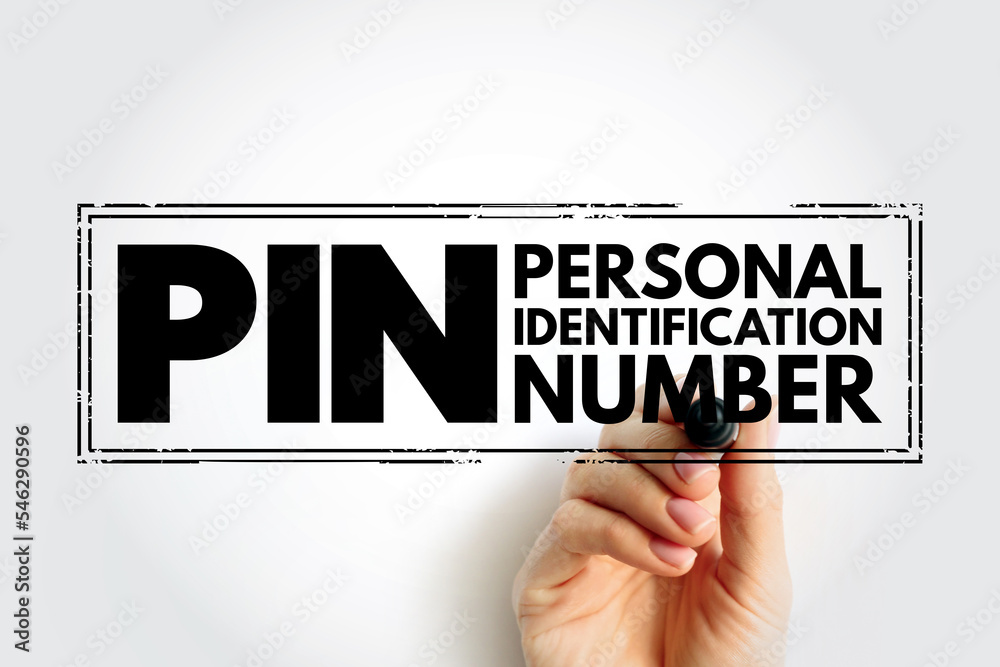 PIN - Personal Identification Number acronym, technology concept ...