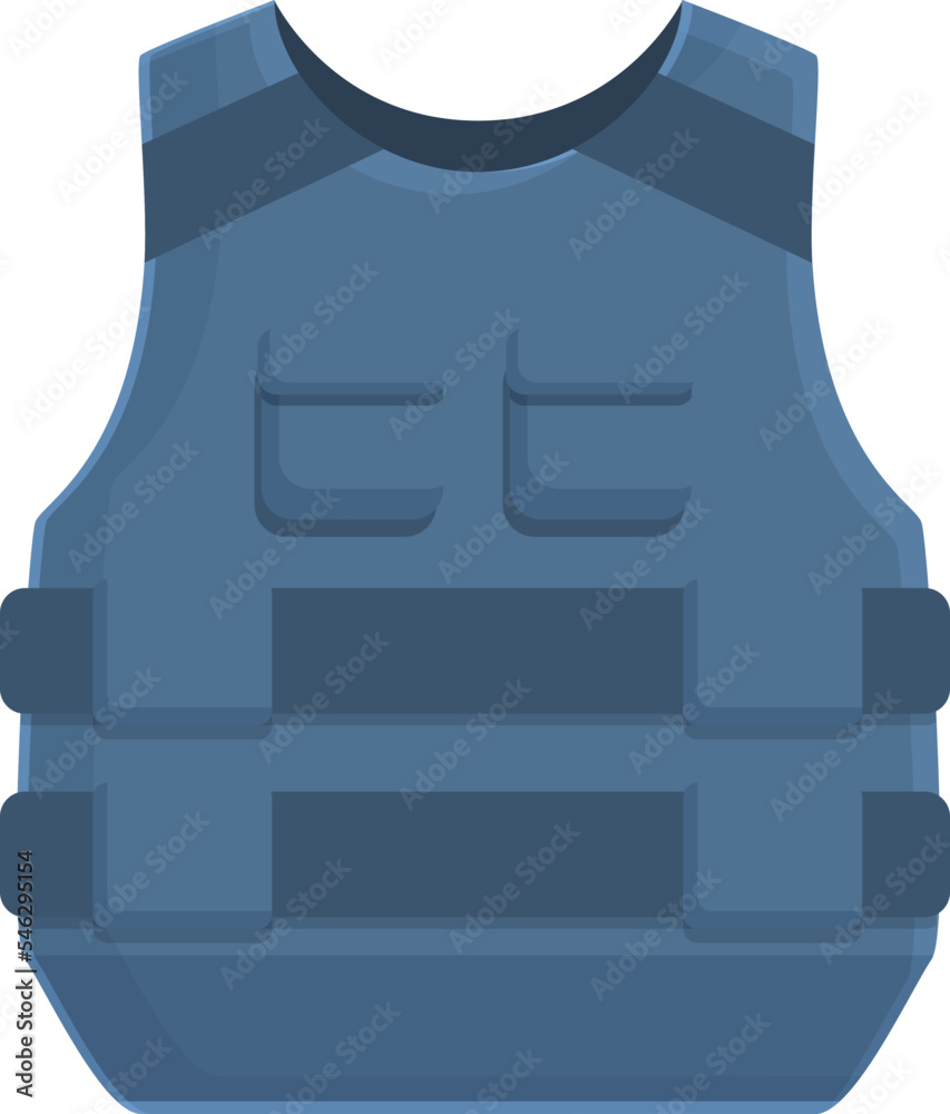 Bulletproof vest icon cartoon vector. Police bullet. Armor swat Stock ...