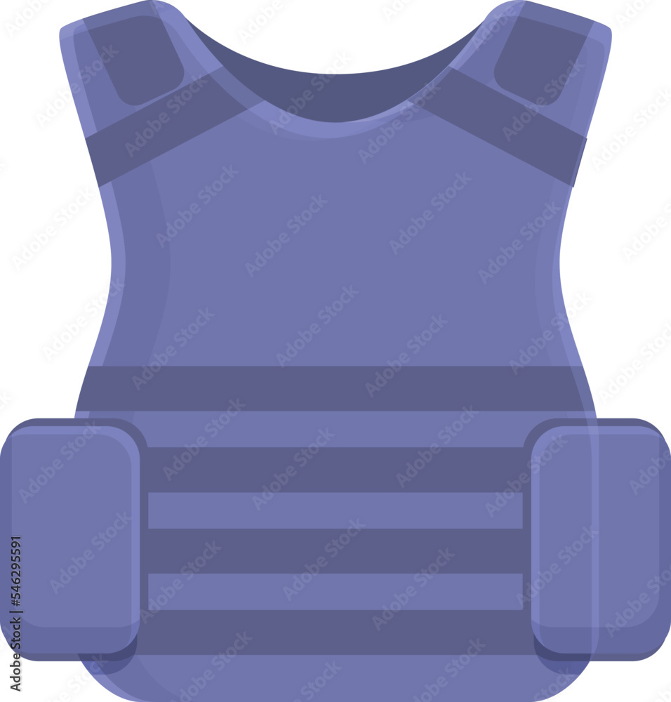 Police vest icon cartoon vector. Army vest. Blue team Stock ベクター ...
