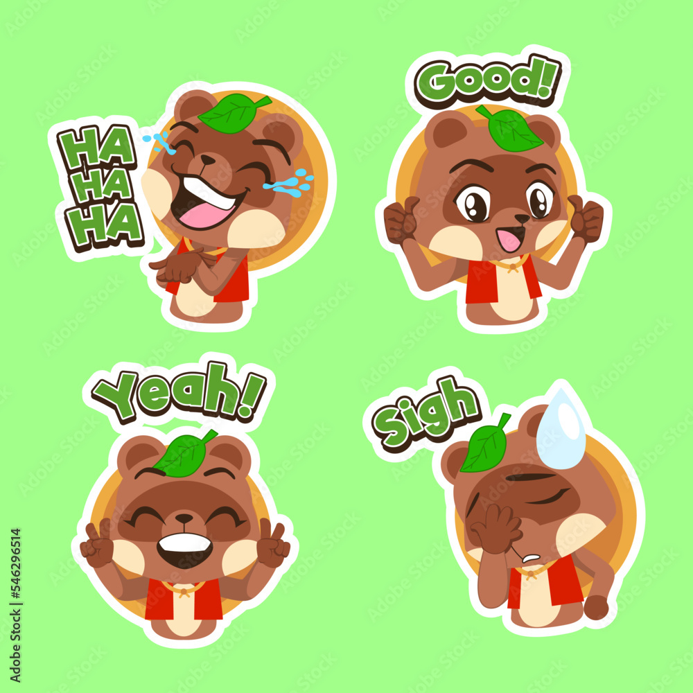 cute tanuki vector set, tanuki illustration Stock Vector | Adobe Stock