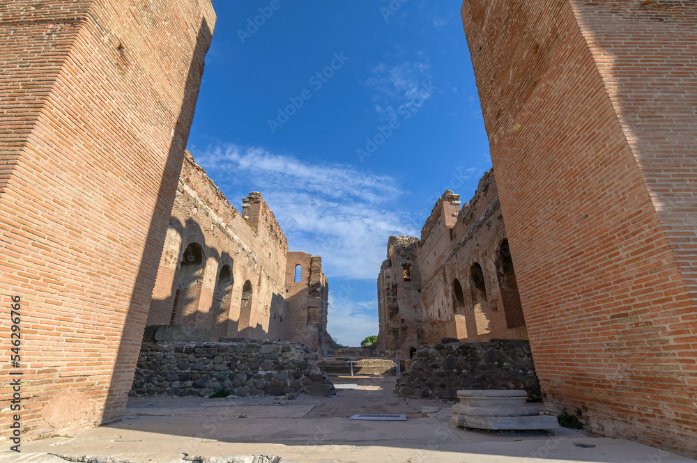 The Red Basilica ruins in Bergama, Turkey. Temple of the Egyptian Gods ...