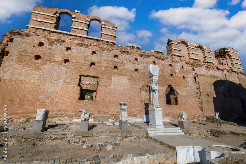 The Red Basilica ruins in Bergama, Turkey. Temple of the Egyptian Gods ...