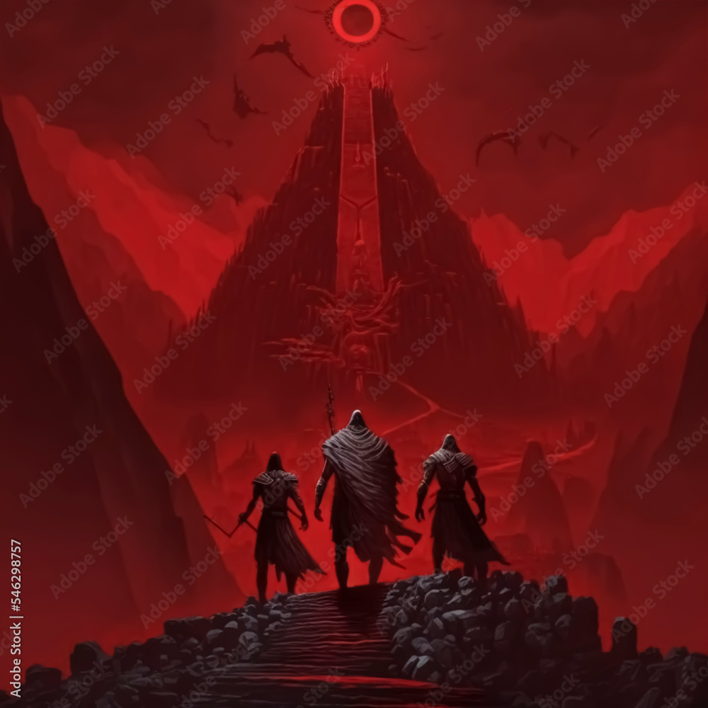 Depictions of people worshiping Satan. Stock Illustration | Adobe Stock