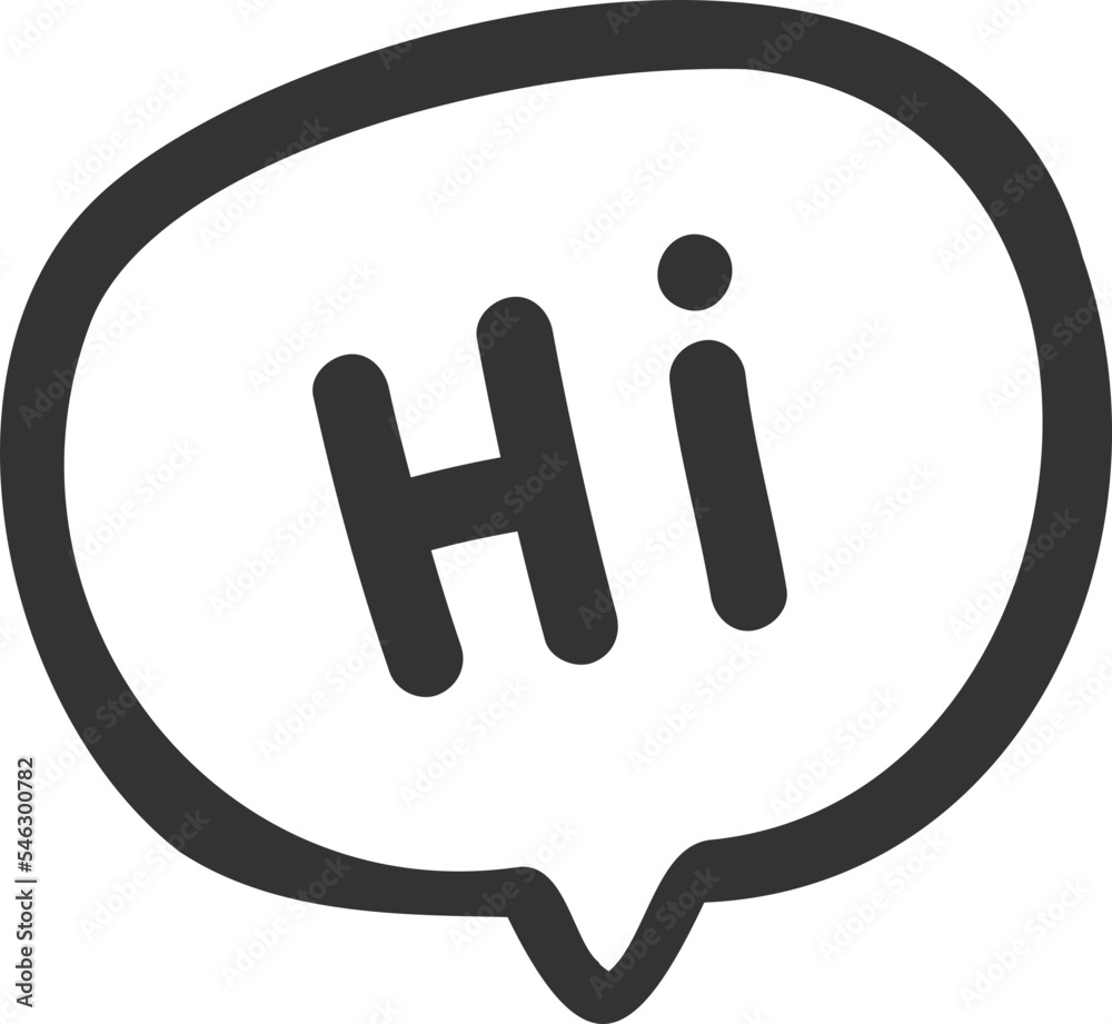 hi greeting sign bubble chat box element illustration Stock Vector ...