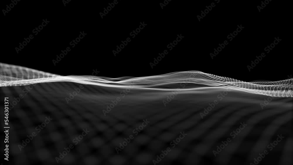 Abstract Slow Mo Digital Waving Lines Fx Background/ 4k animation of an ...