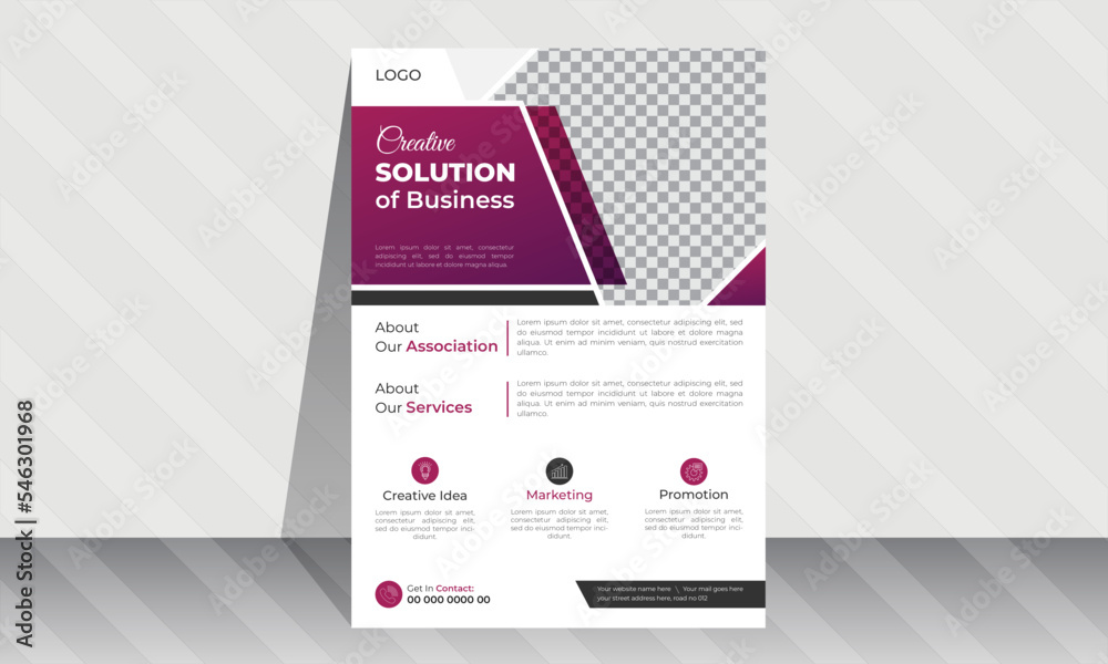 Corporate modern Business flyer design template. Geometric shape flyer ...