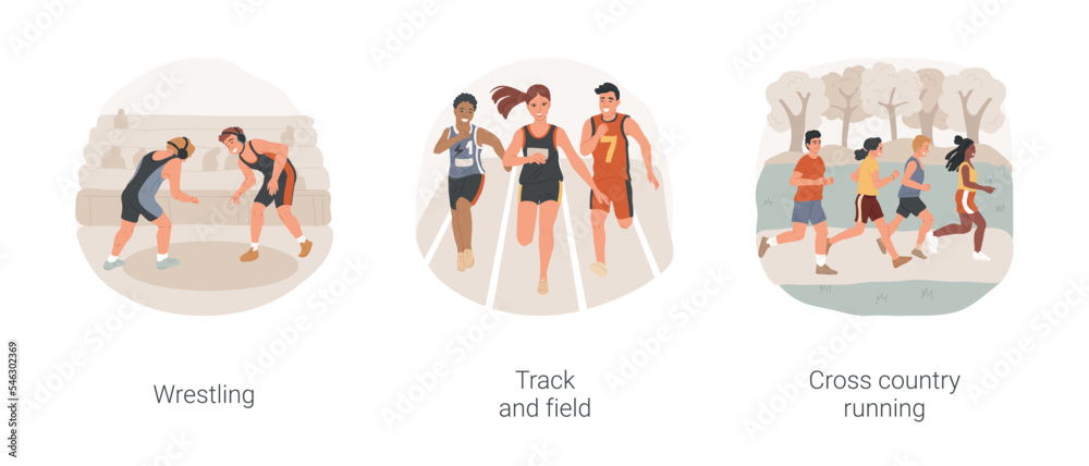 Sport and fitness in high school isolated cartoon vector illustration ...