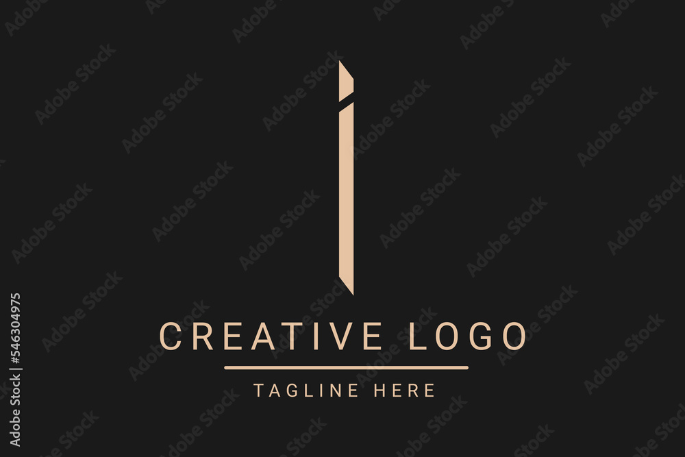 Modern creative letter I vector logo design. Minimalist I flat logo ...