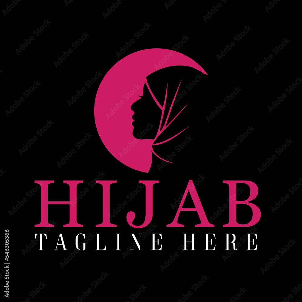 Logo muslim hijab with leaf symbol, fashion logo. Stock Vector | Adobe ...