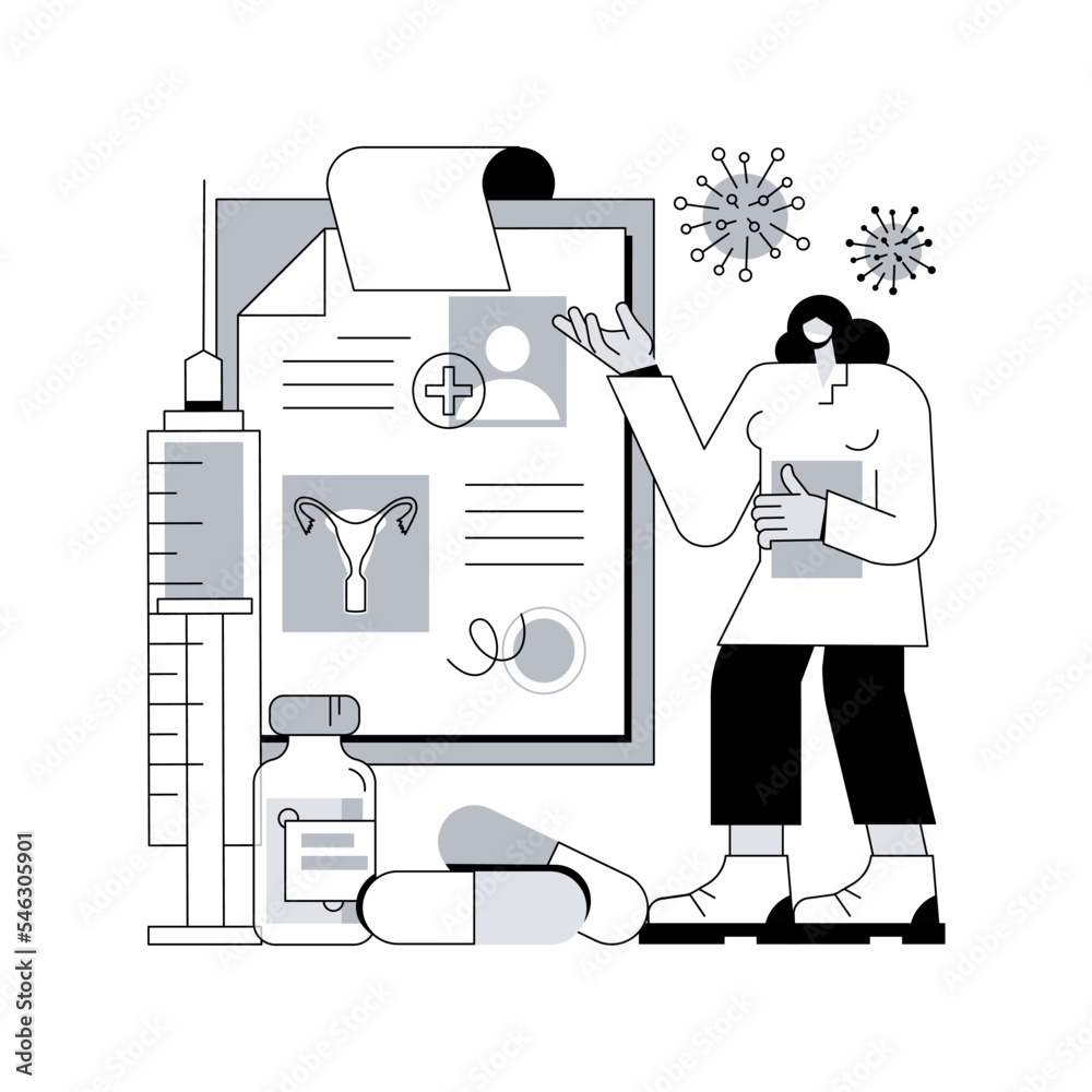 Human papillomavirus treatment abstract concept vector illustration ...