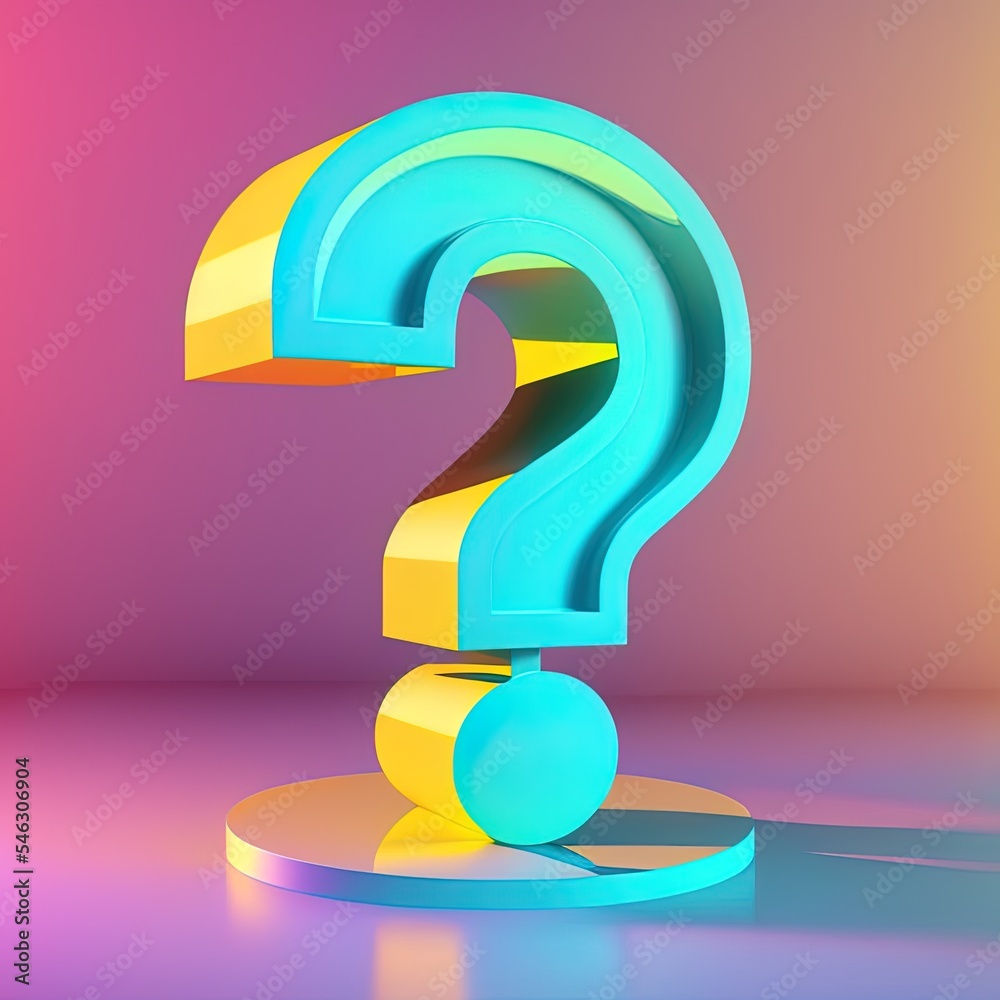 3d question mark icon sign or ask FAQ and QA answer solution ...