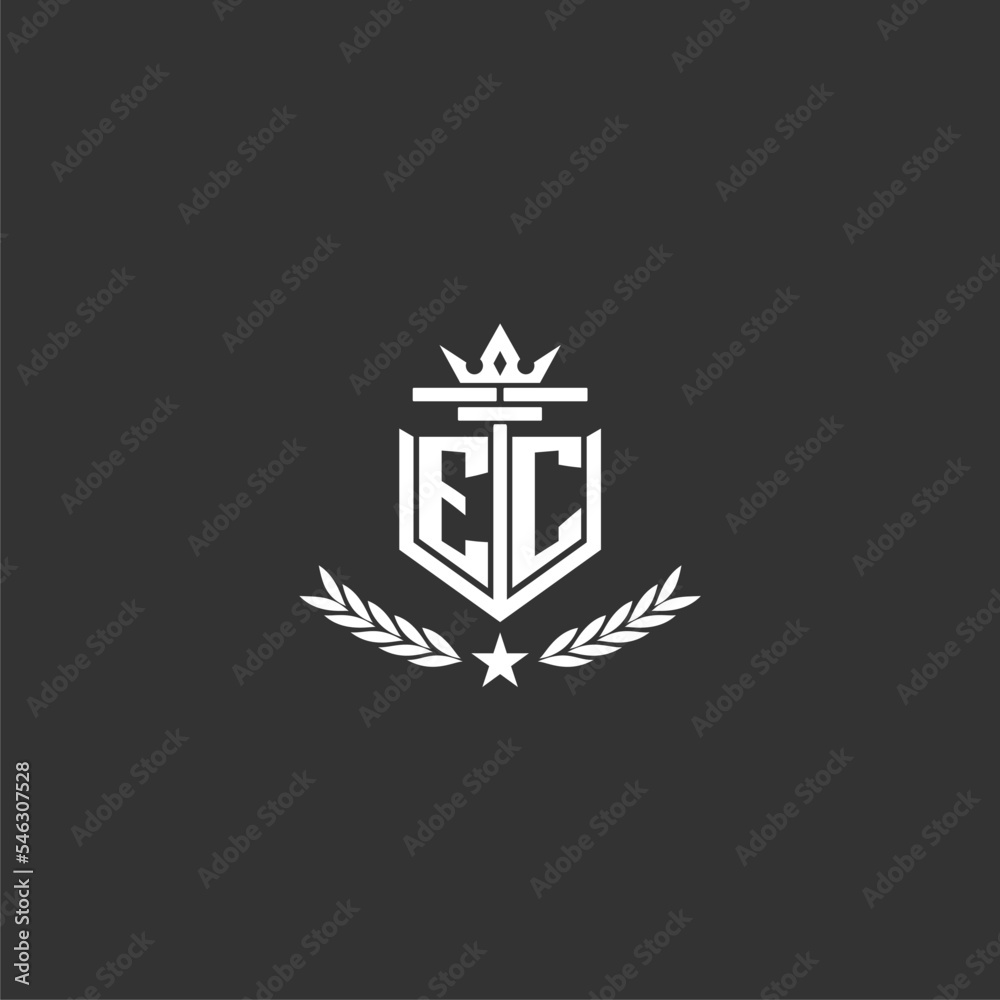 EC initial monogram brand logo design for crown vector image Stock Vector | Adobe Stock