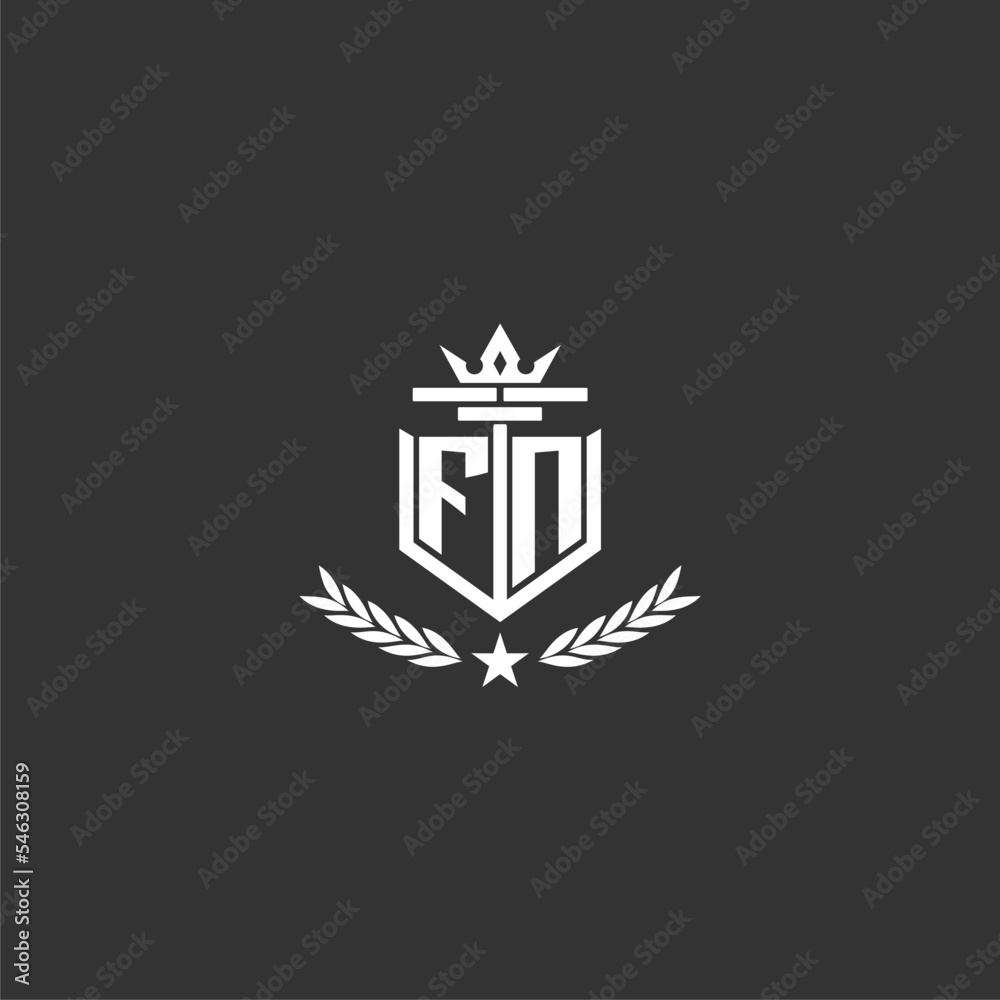 FN initial monogram brand logo design for crown vector image Stock ...