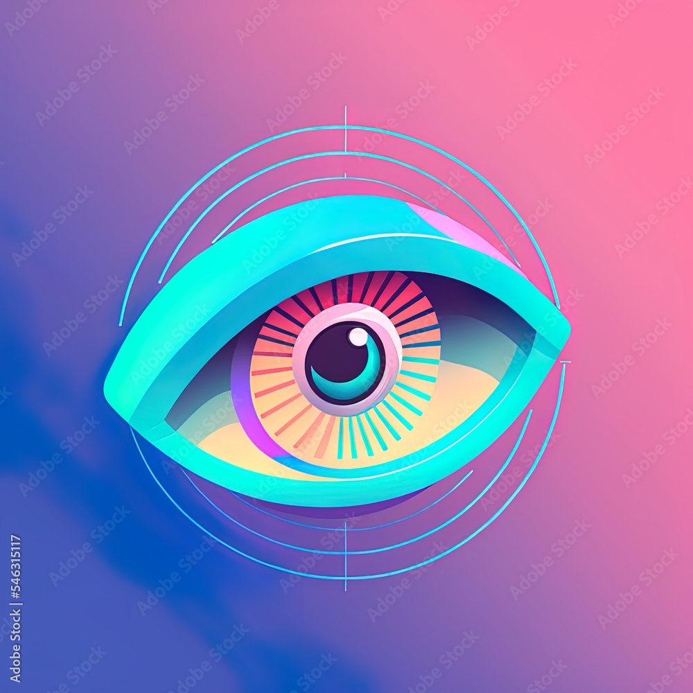 Eye. Identification, health, research, optics concept. 3d 2r ...