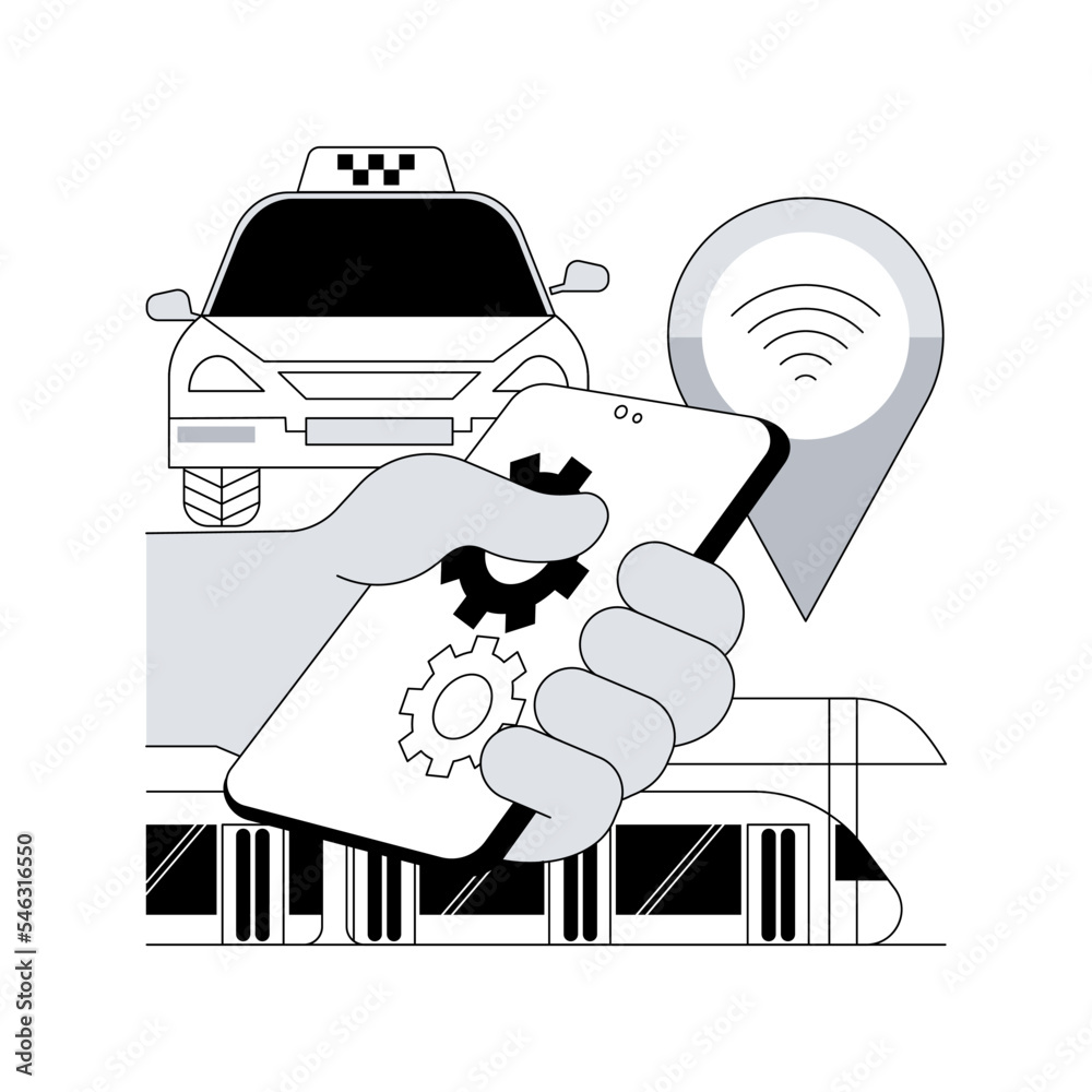 Autonomous public transport abstract concept vector illustration. Self ...