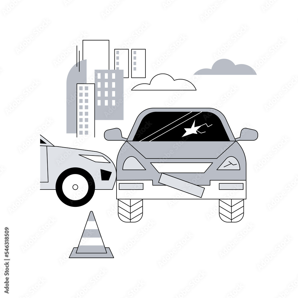 Traffic accident abstract concept vector illustration. Road accident ...