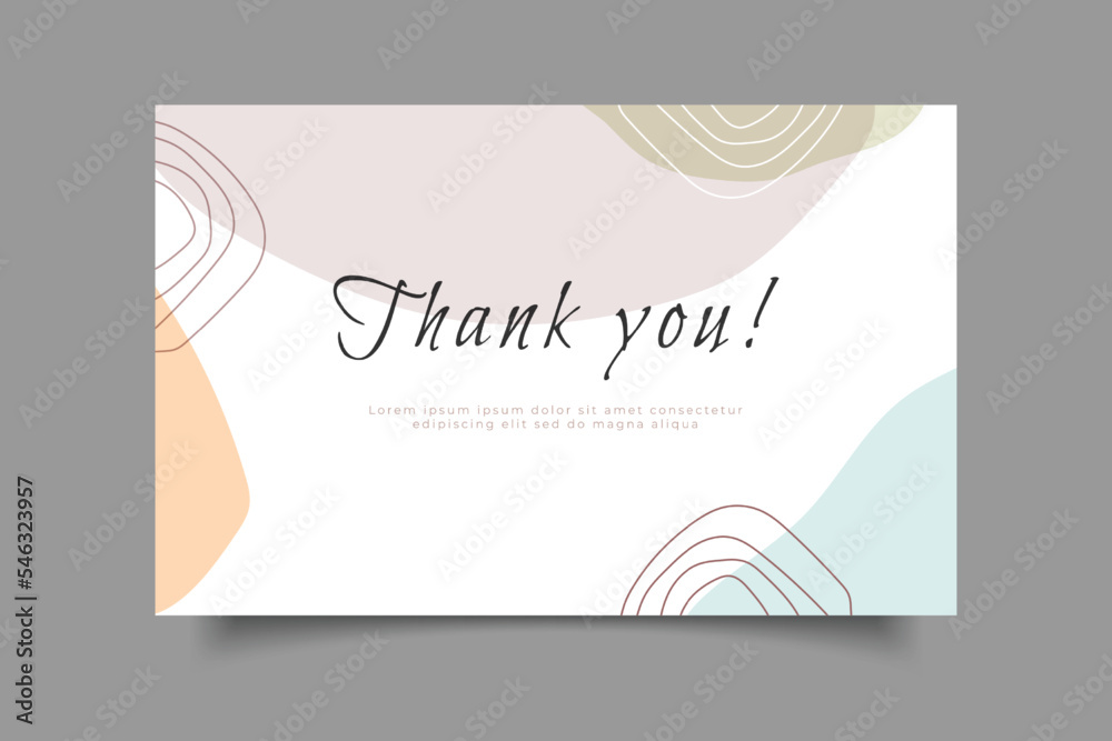 thank you card tempalte design Stock Vector | Adobe Stock