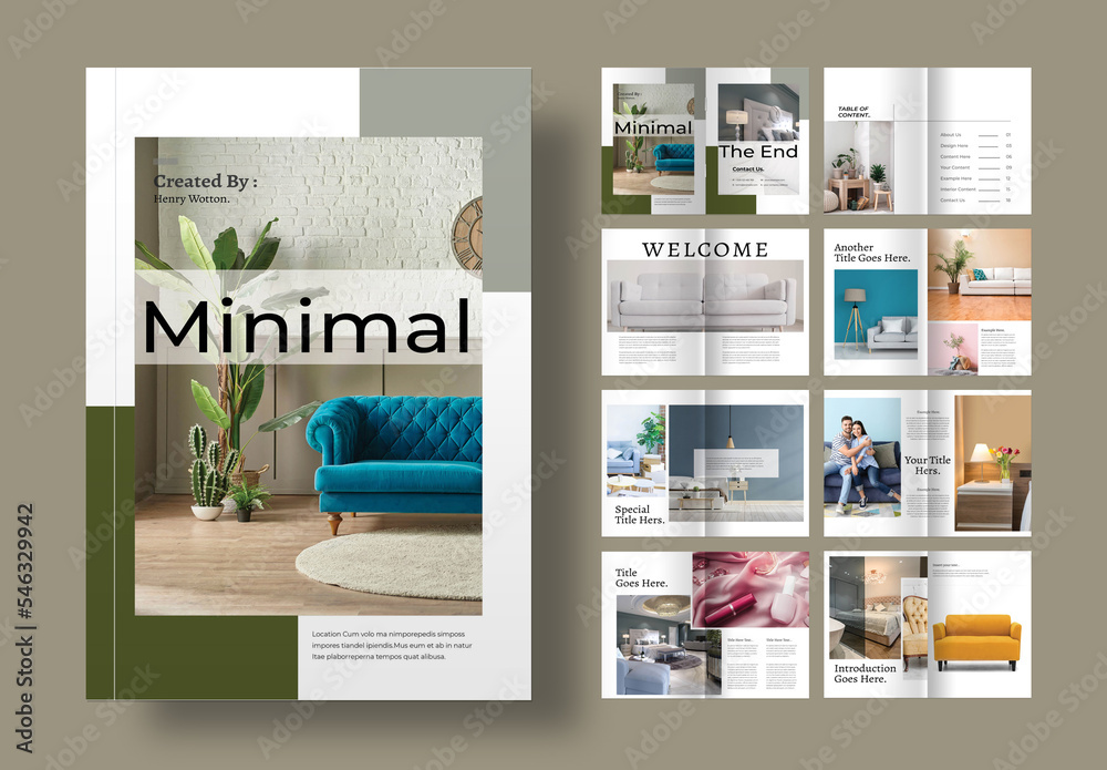 Minimal Magazine Layout Stock Template | Adobe Stock